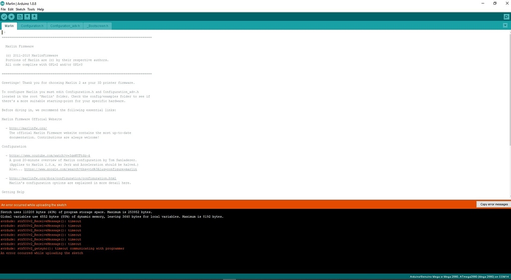 problem with flashing Marlin on RAMBO - Your Builds - V1 Engineering Forum