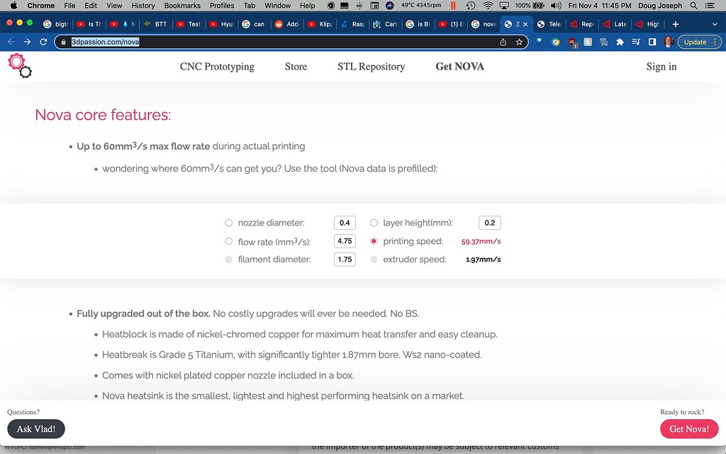 DATA TABLE - Max Flow Rate - various hotends & extruder combos (data ...