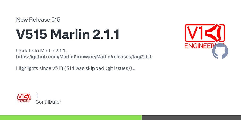 New Firmware 515 - Updates and News - V1 Engineering Forum