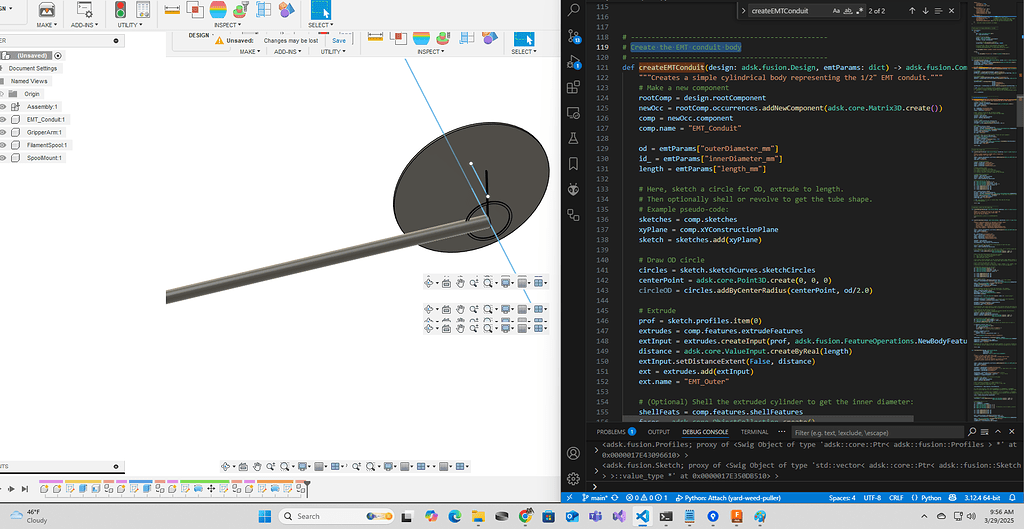 Vibe CADing 2025 Q1™️, e.g. Create models via AI generated Fusion360 Python Scripts - Random or ...