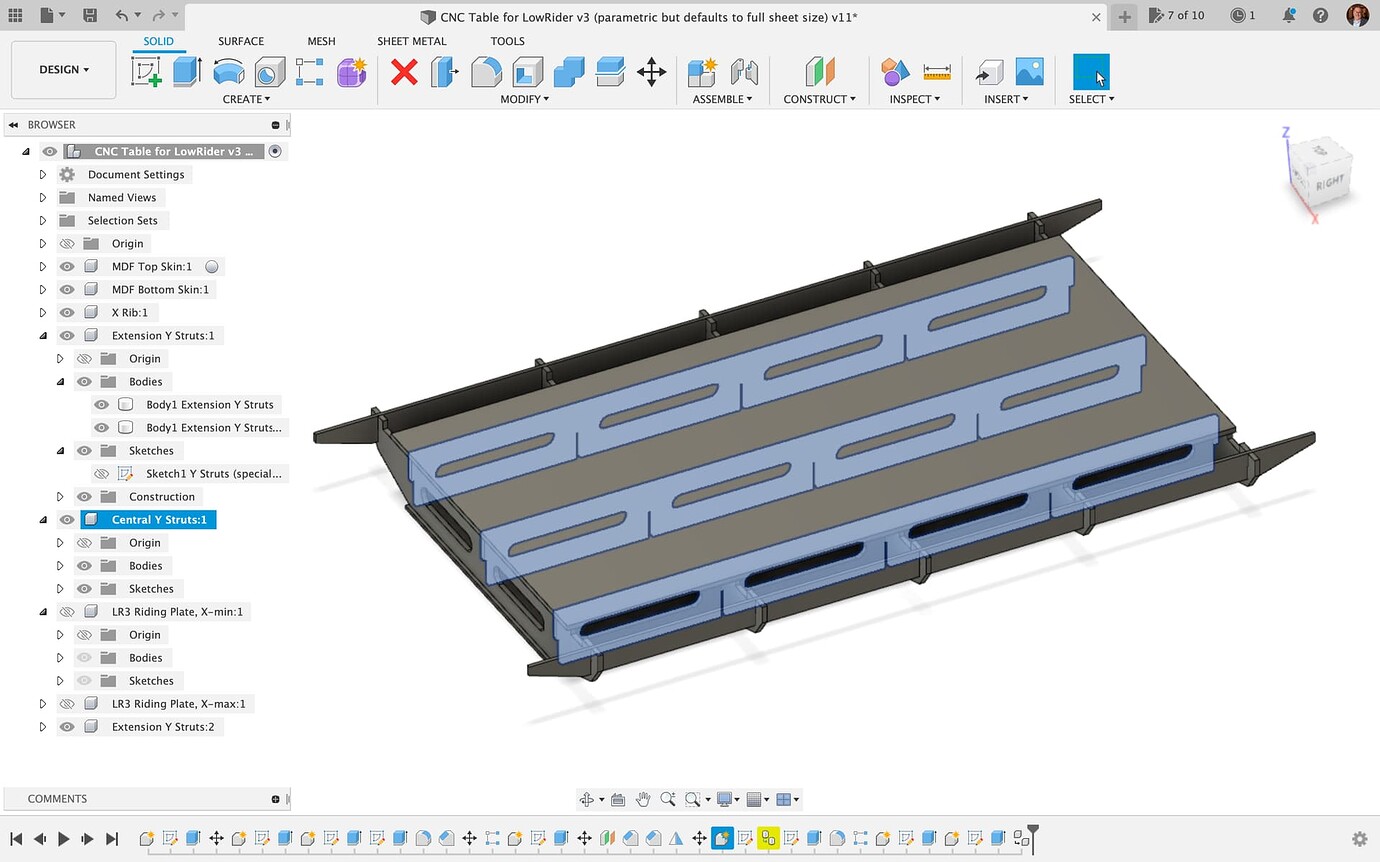 CNC-cut table for LowRider v3 (parameterized, for cutting full sheets+) - Hardware Development ...