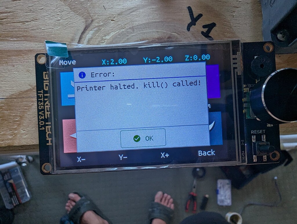 MPCNC + SKR pro 1.2 + TFT35 3.0.1 - MOTOR not moving and errors ...