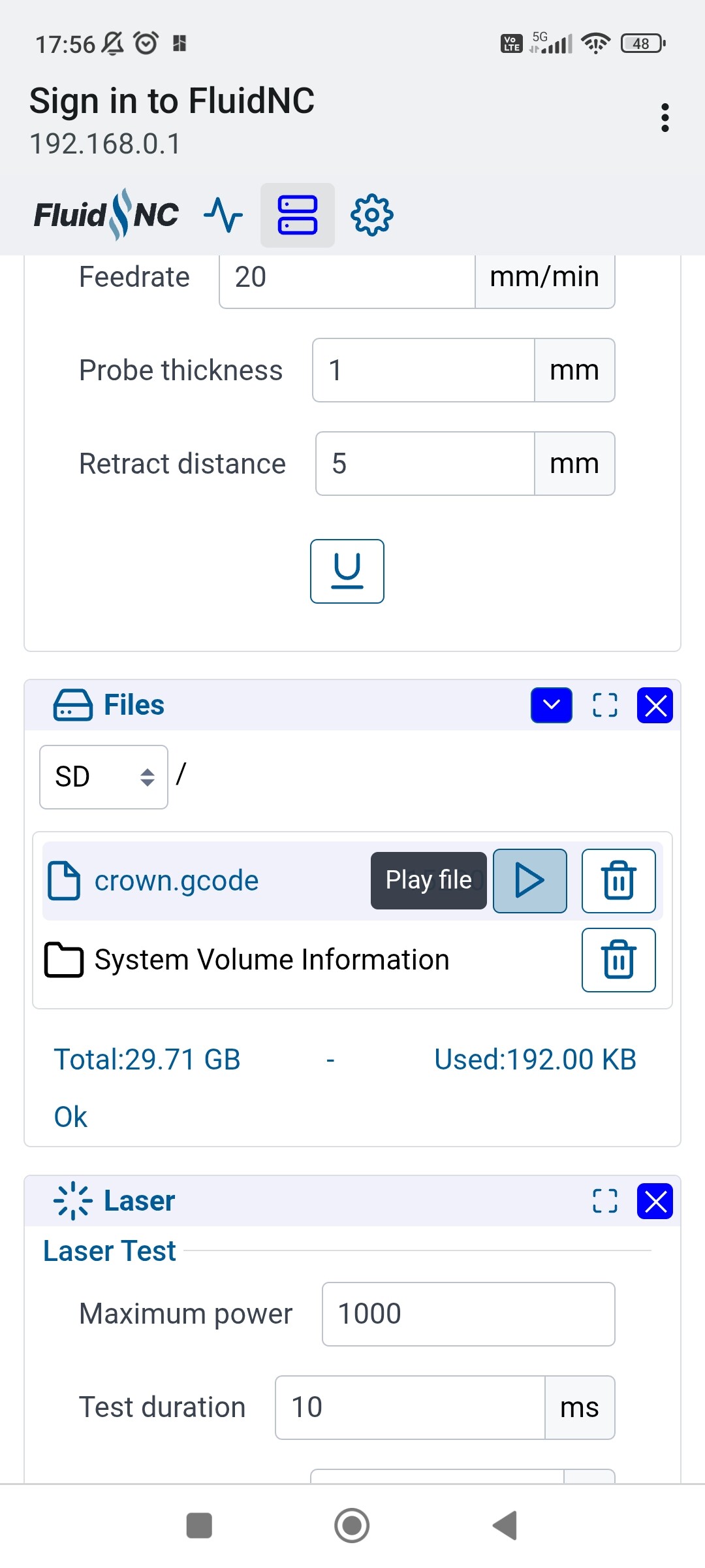 Upload Files button in FluidNC UI & scrolling upwards - Jackpot Board ...